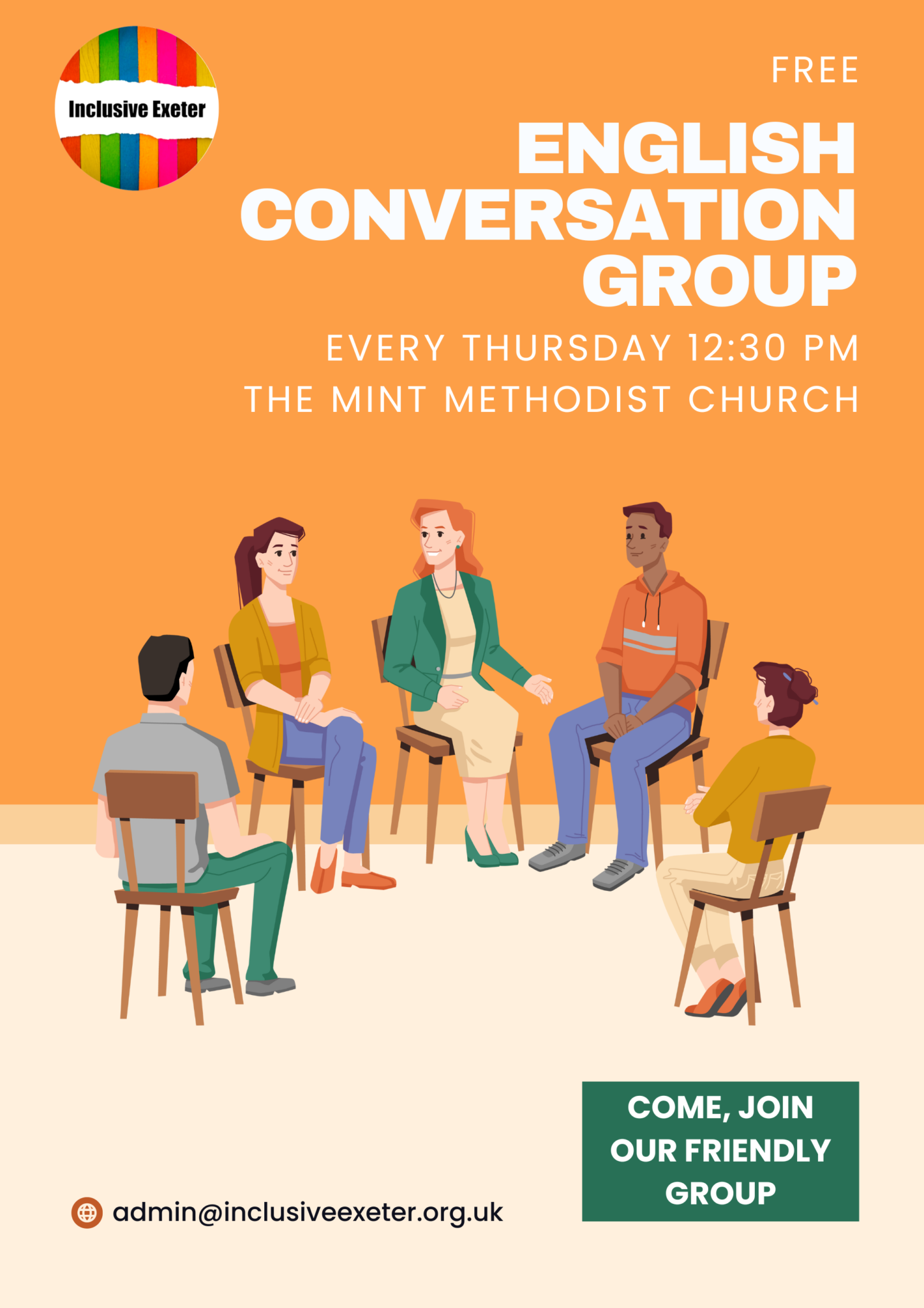 Conversation Group Flyer – Inclusive Exeter